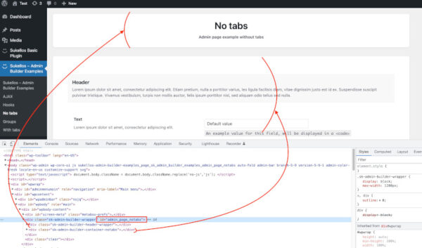 Admin Page - WordPress Admin Builder
